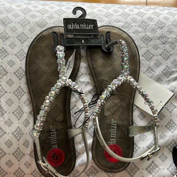 Olivia Miller | Shoes | Olivia Miller Rhinestone Sandals 6 Nwt | Poshmark